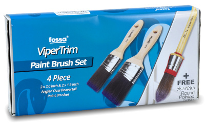 Fossa ViperTrim 4pc Angled Oval Beavertail Paint Brush Set