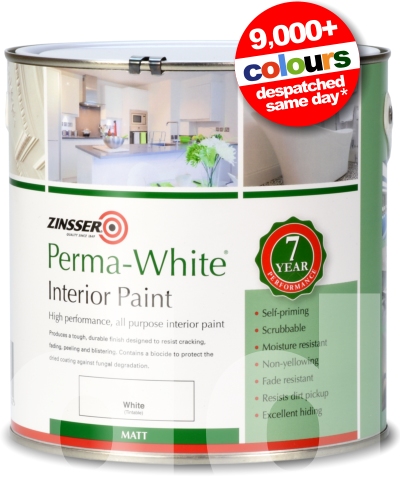 Zinsser Perma White Interior Mildew Proof Paint - Matt